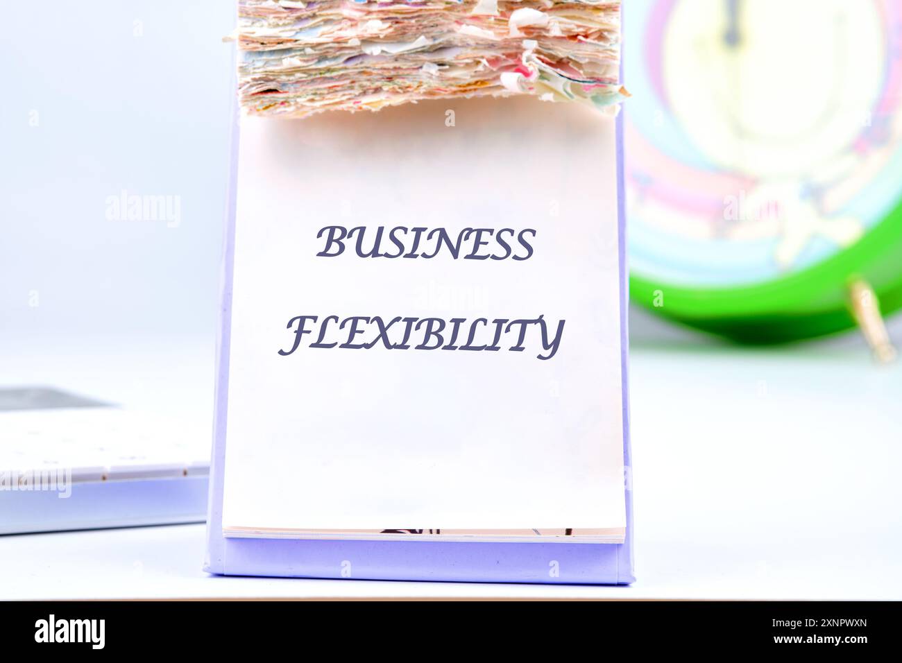 BUSINESS FLEXIBILITY words on a blank sheet of a desktop tear-off calendar Stock Photo - Alamy