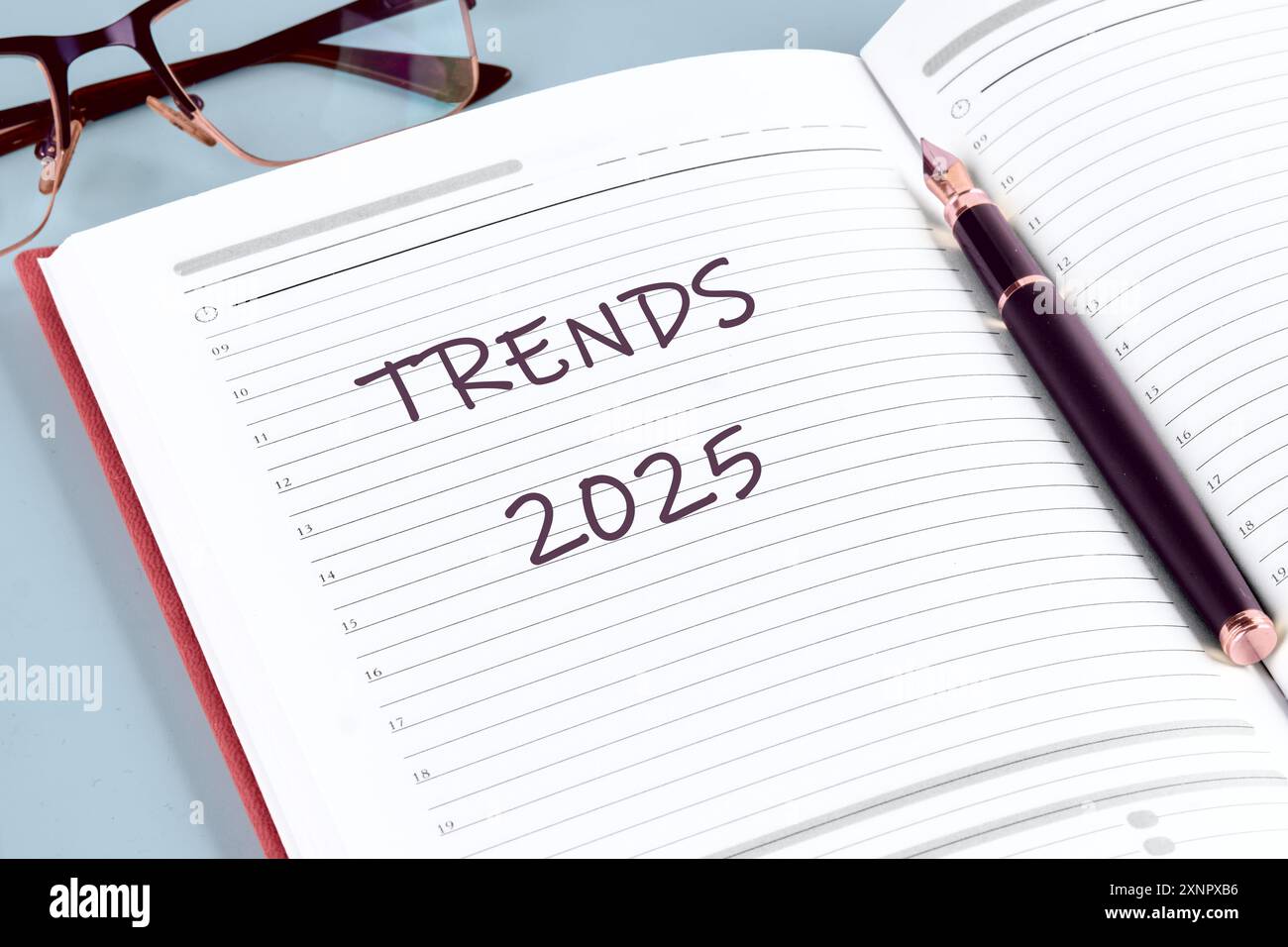 Conceptual trends 2025 symbol. Copy space. Trends 2025 words written in ...