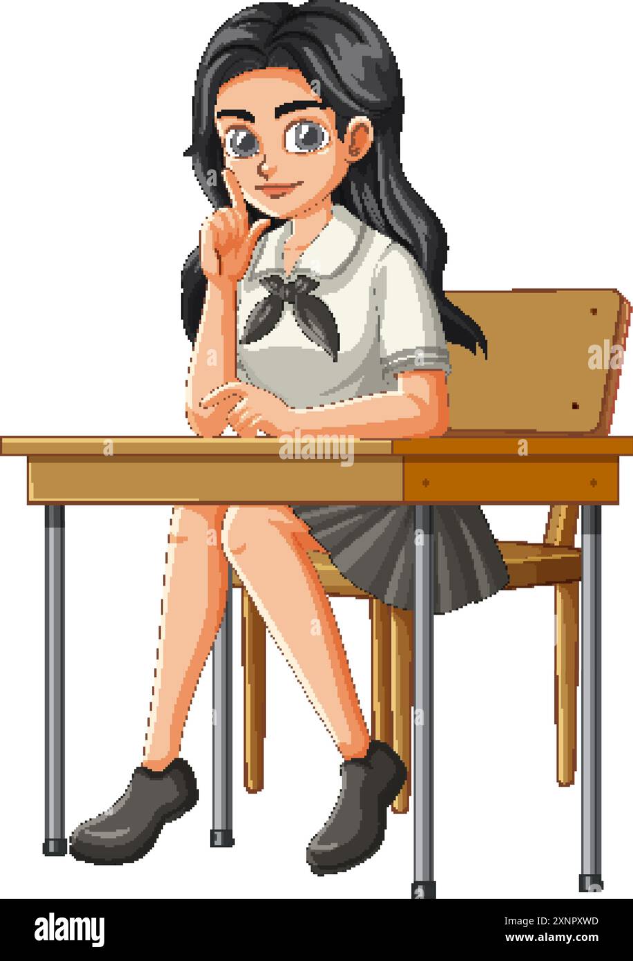 A student sitting at a classroom desk Stock Vector Image & Art - Alamy