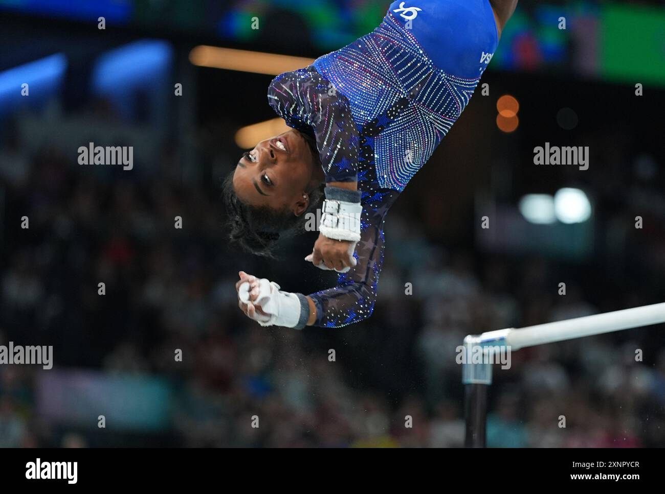 Paris, France. 1 August, 2024. Simone Biles (USA) competes during the ...