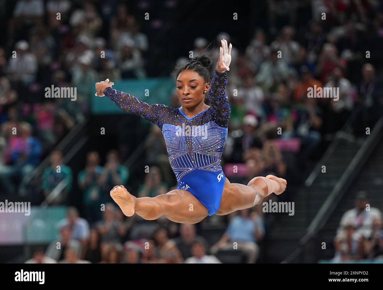 Paris, France. 1 August, 2024. Simone Biles (USA) competes during the ...