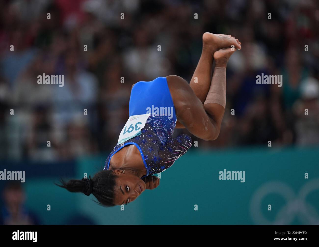 Paris, France. 1 August, 2024. Smone Bilese (USA) competes during the ...