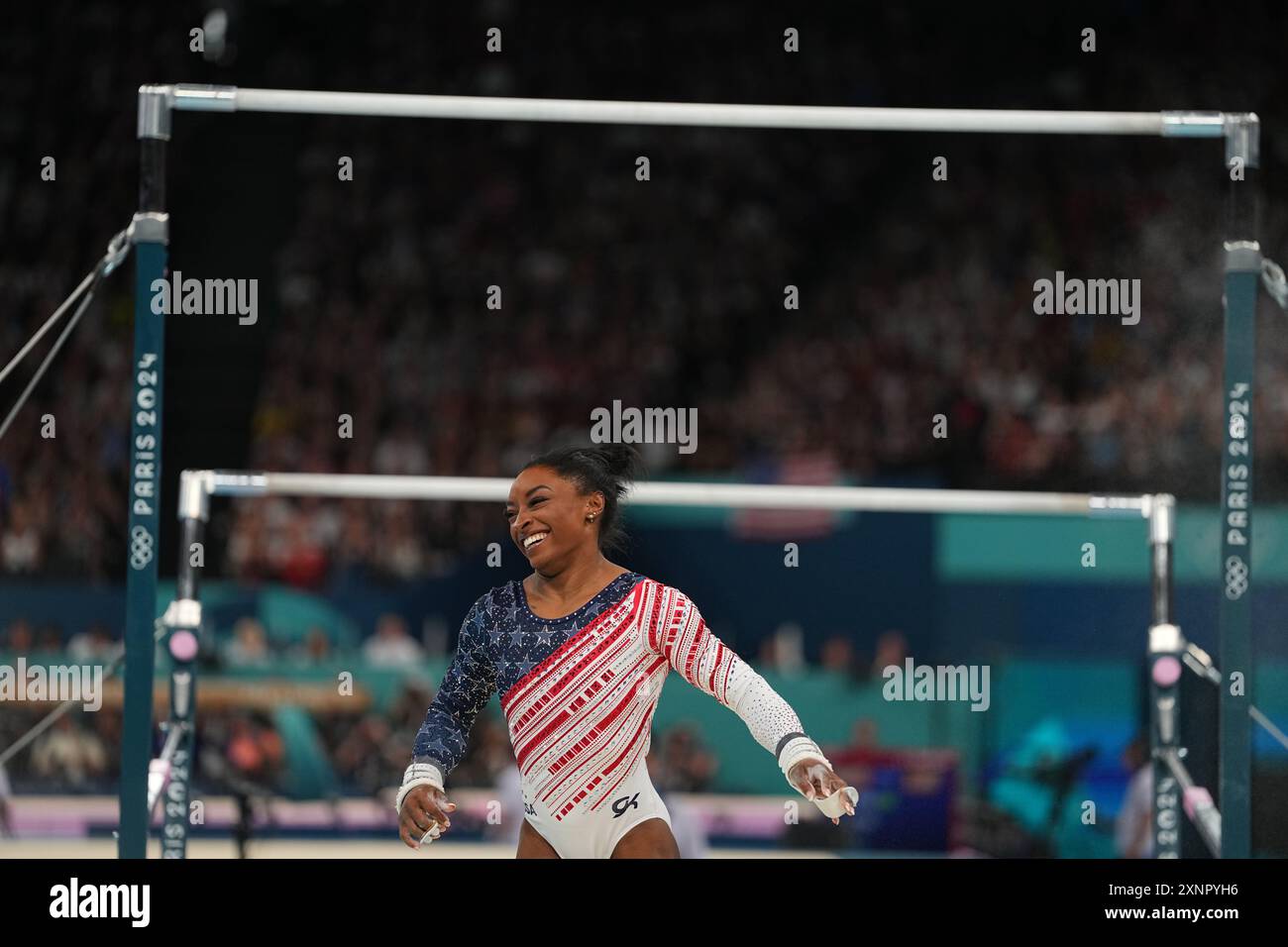 Paris, France. 30 July, 2024. SImone Biles (United States) competes ...