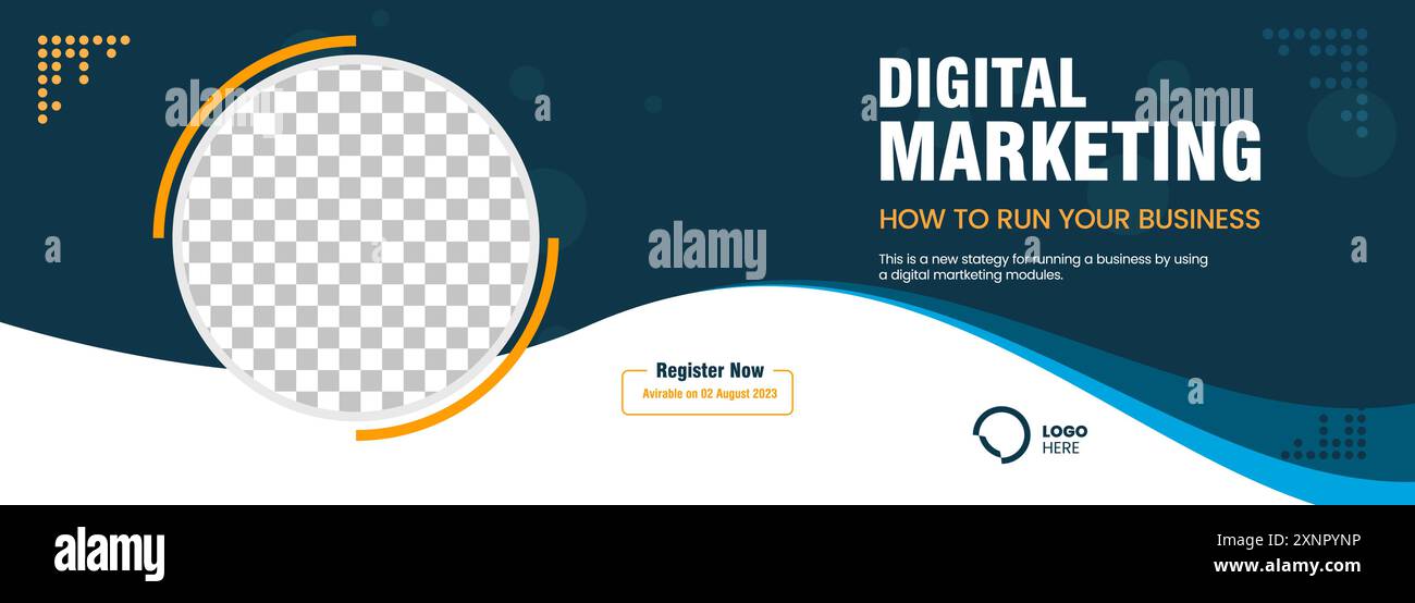 A digital Marketing presentation horizontal banner template design ...