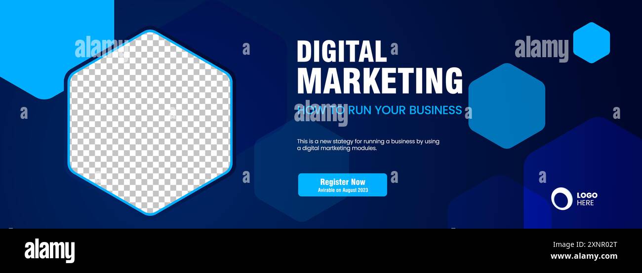 Blue gradient banner for Digital Marketing concepts, presentation ...