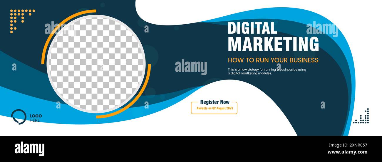 An abstract digital Marketing banner for presentation template design ...