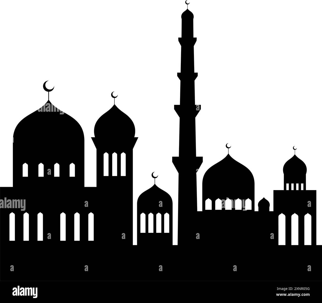 Arabic architecture mosque black silhouette. Mosque roof, Islamic ...