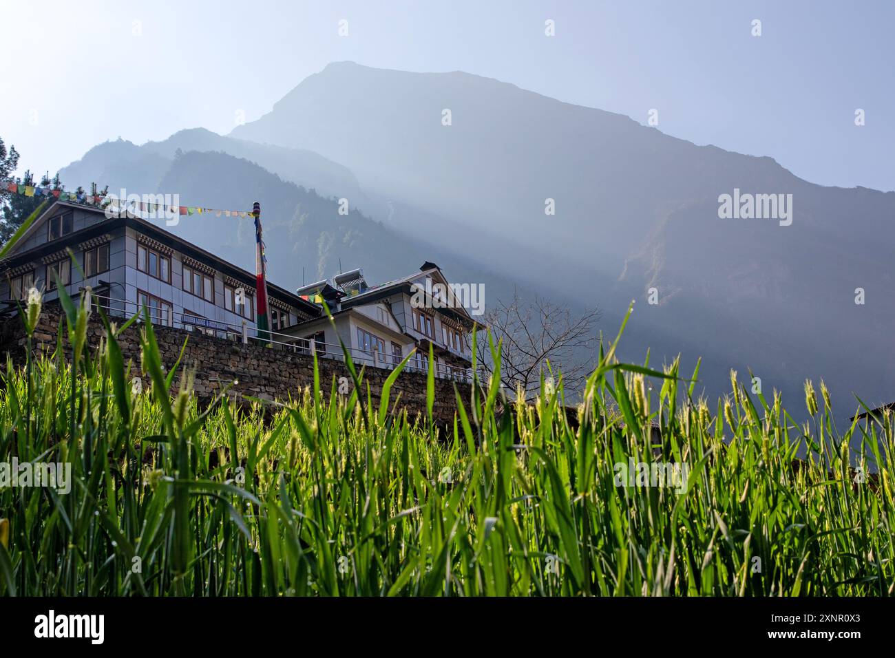 A home in Monjo, a village along the Everest Base Camp trek Stock Photo ...