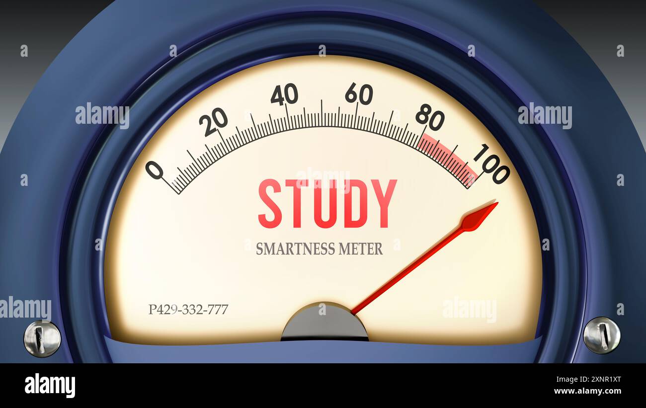 Study and Smartness Meter that is hitting a full scale, showing a very ...