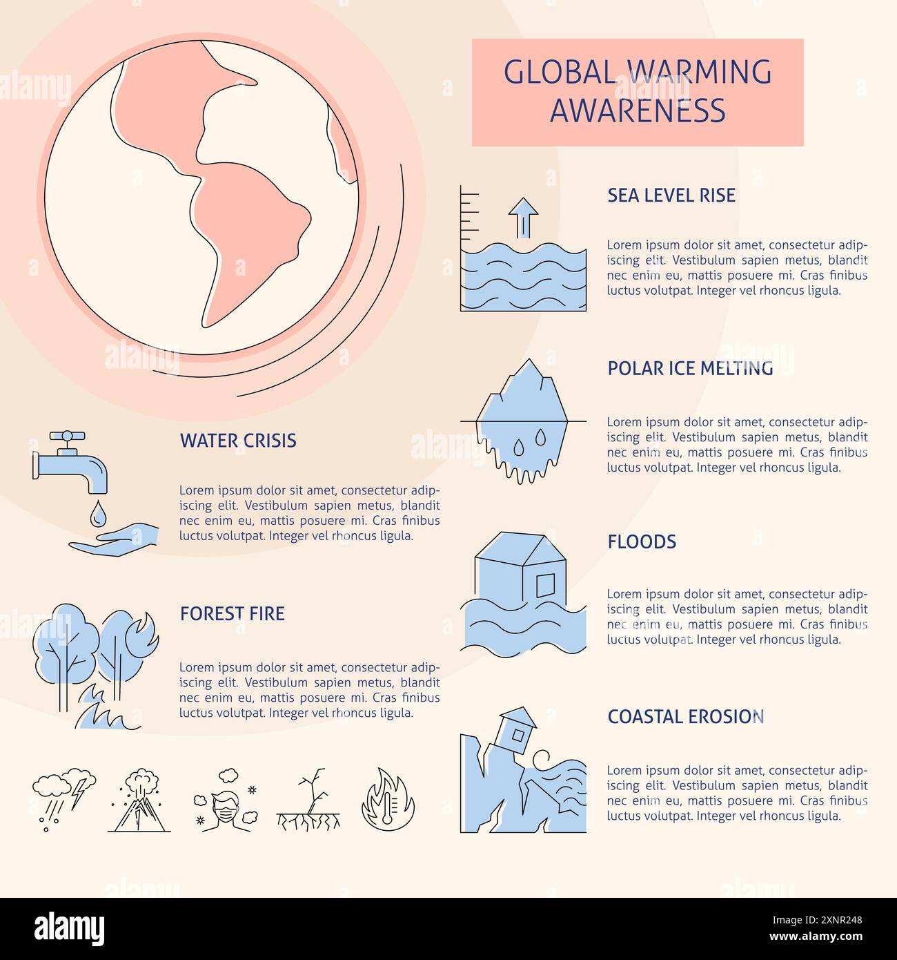 Global warming awareness banner template with place for text. Vector ...