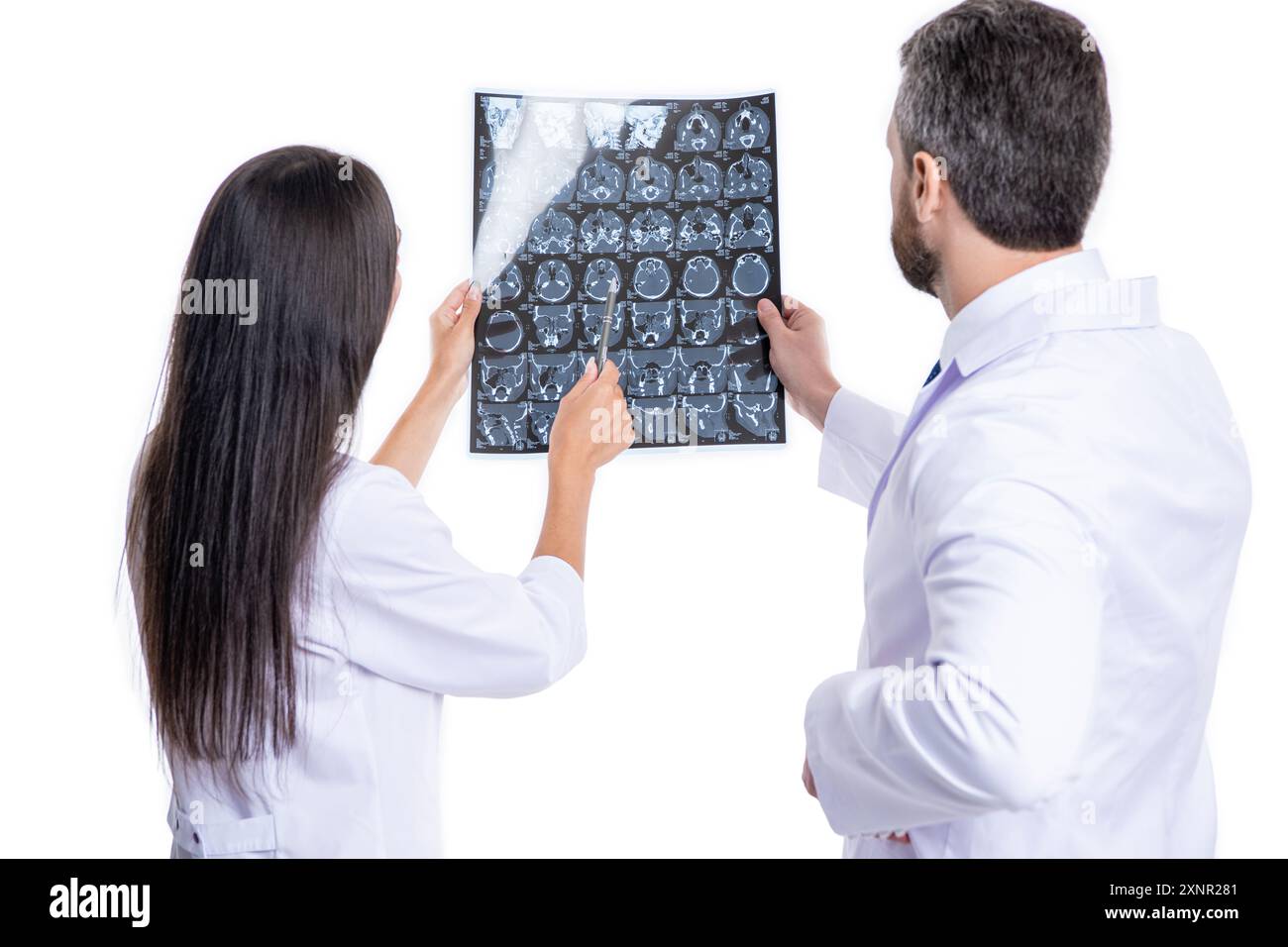 doctor in hospital looking at xray film healthcare, roentgen. medic in ...