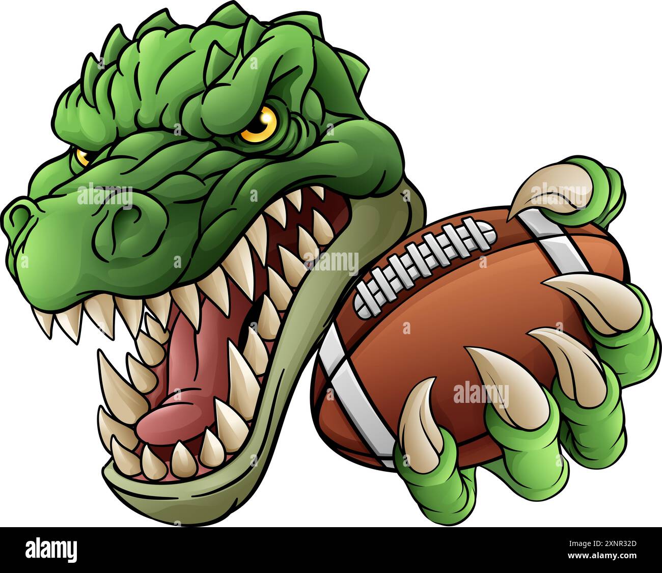 Crocodile Dinosaur Alligator Football Sport Mascot Stock Vector Image ...