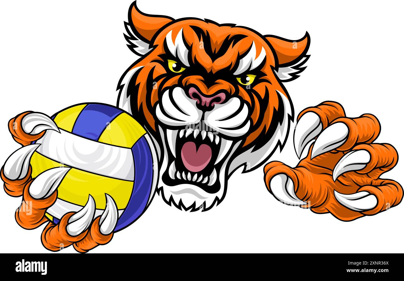 Tiger Volleyball Logo