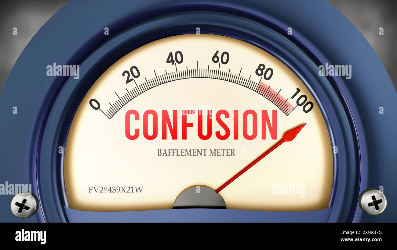 Confusion and Bafflement Meter that is hitting a full scale, showing a ...