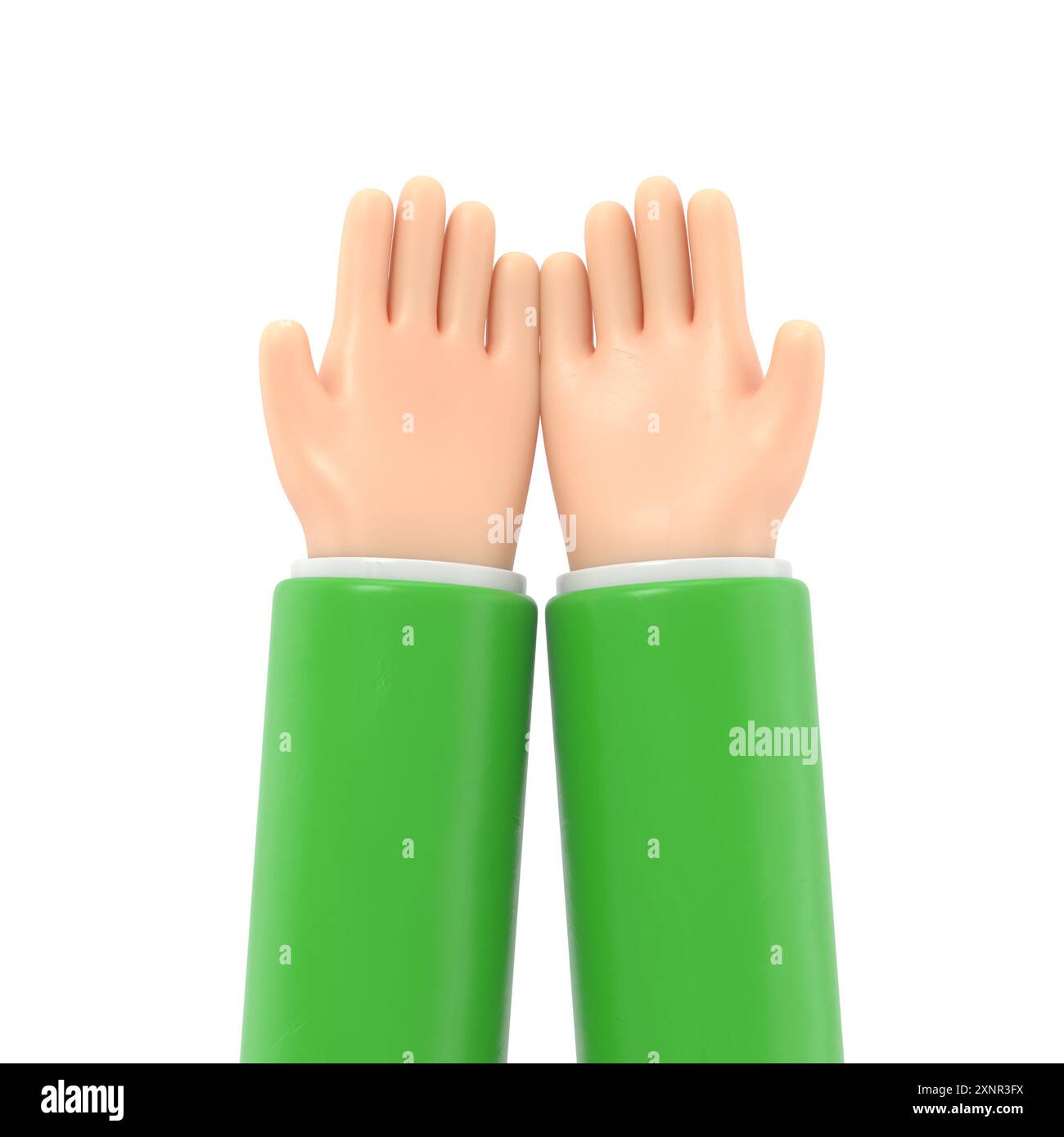 Cartoon Gesture Icon Mockup.Two hands together with palms up,top view ...
