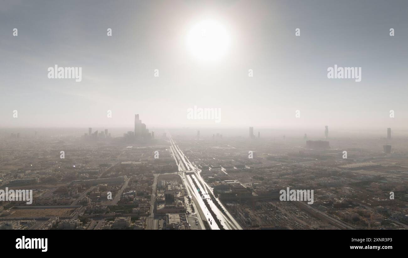 Drone view of KAFD in the morning haze from the distant Stock Photo - Alamy