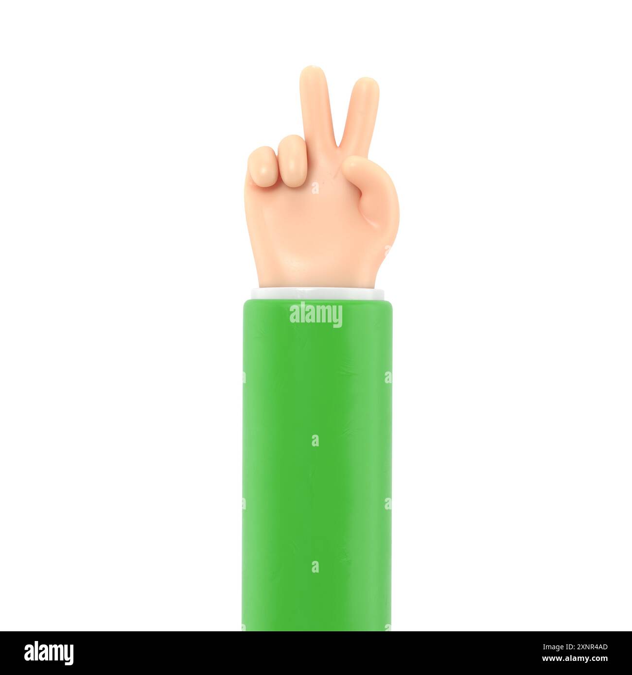 Cartoon Gesture Icon Mockup. Two fingers social icon. Cartoon character ...