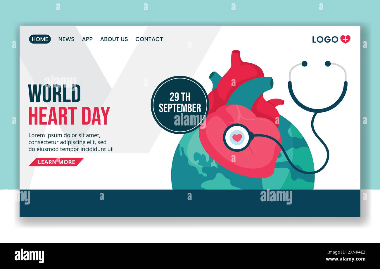 Heart Day Social Media Landing Page Cartoon Hand Drawn Templates ...