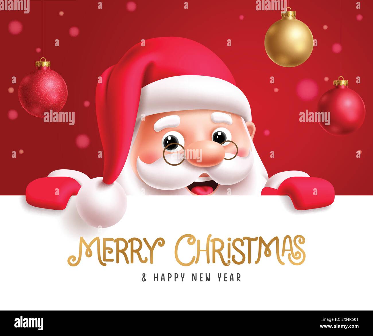 Christmas santa claus greeting card vector template design. Merry ...