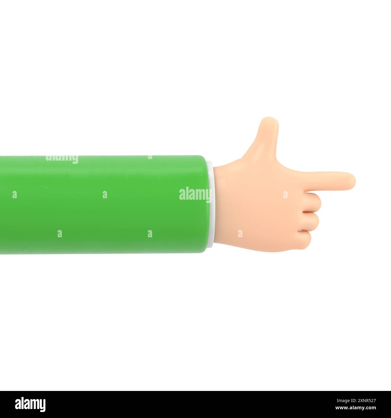 Cartoon Gesture Icon Mockup.Cartoon character hand pointing gesture. 3D ...