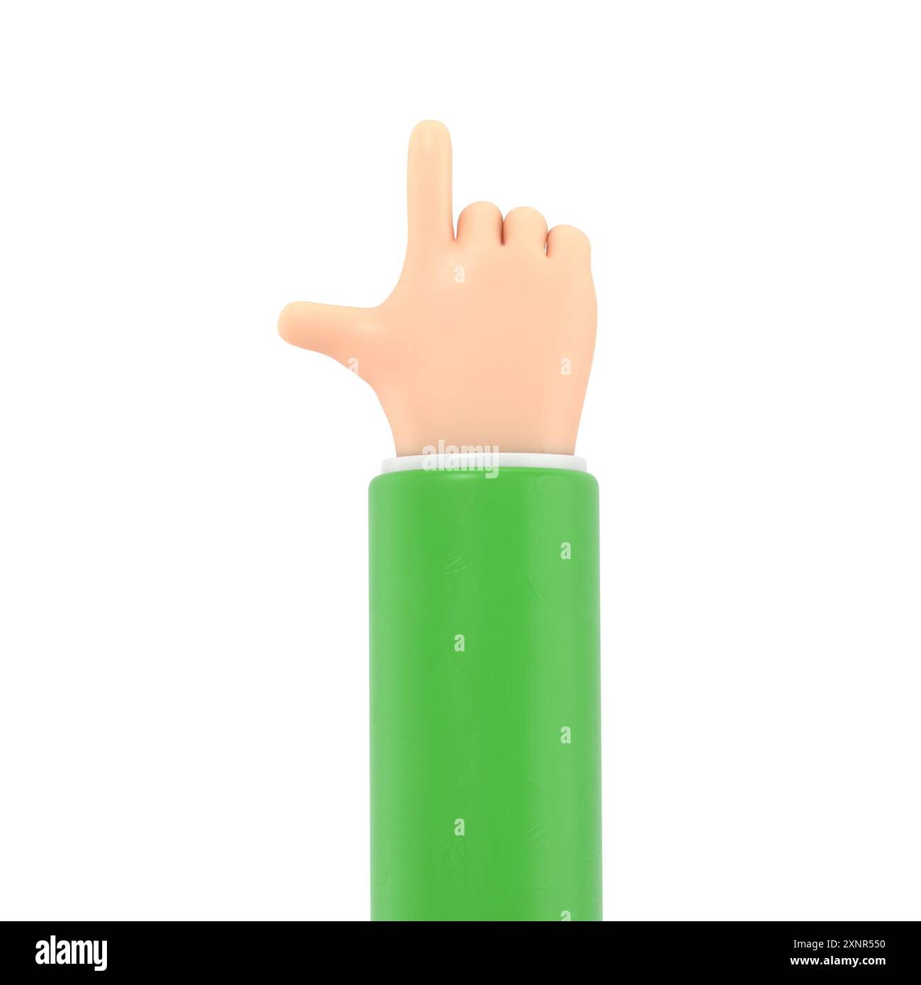 Cartoon Gesture Icon Mockup.Cartoon character hand pointing gesture. 3D ...