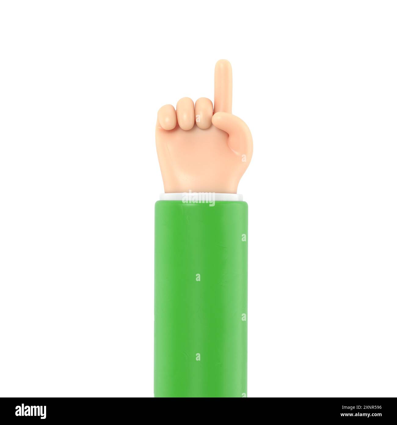 Cartoon Gesture Icon Mockup.Cartoon character hand pointing gesture. 3D ...