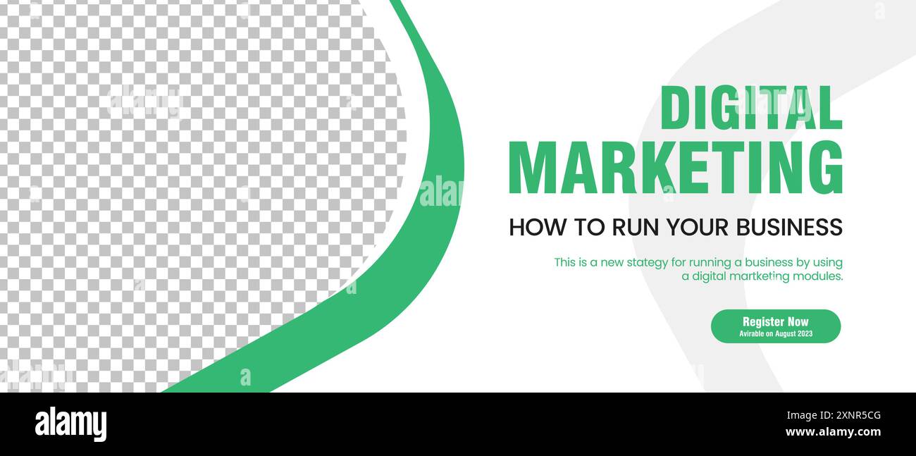Green and White abstract banner with modern digital Marketing banner ...