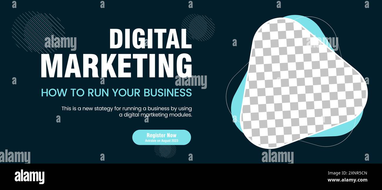 Light blue on dark BG for Business webinar social media post template ...