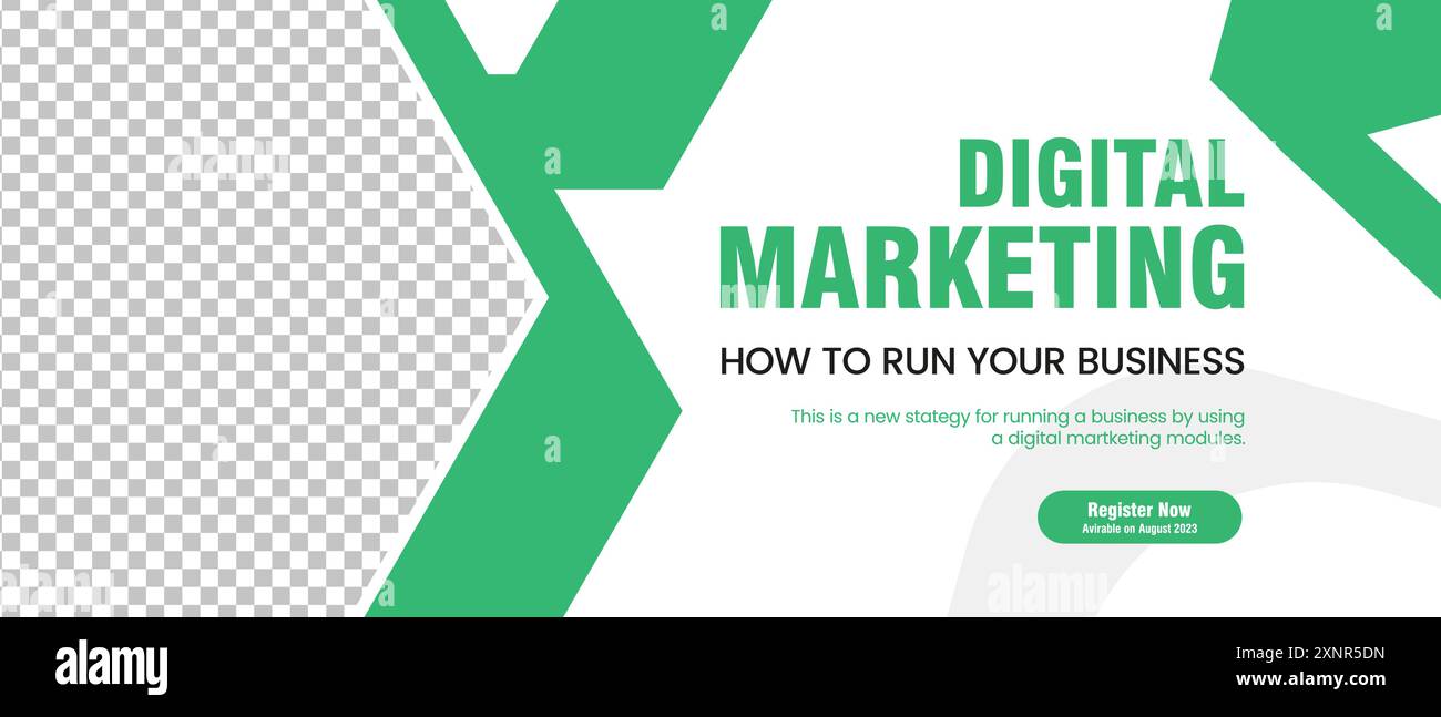 Green and White color abstract banner template design with modern ...