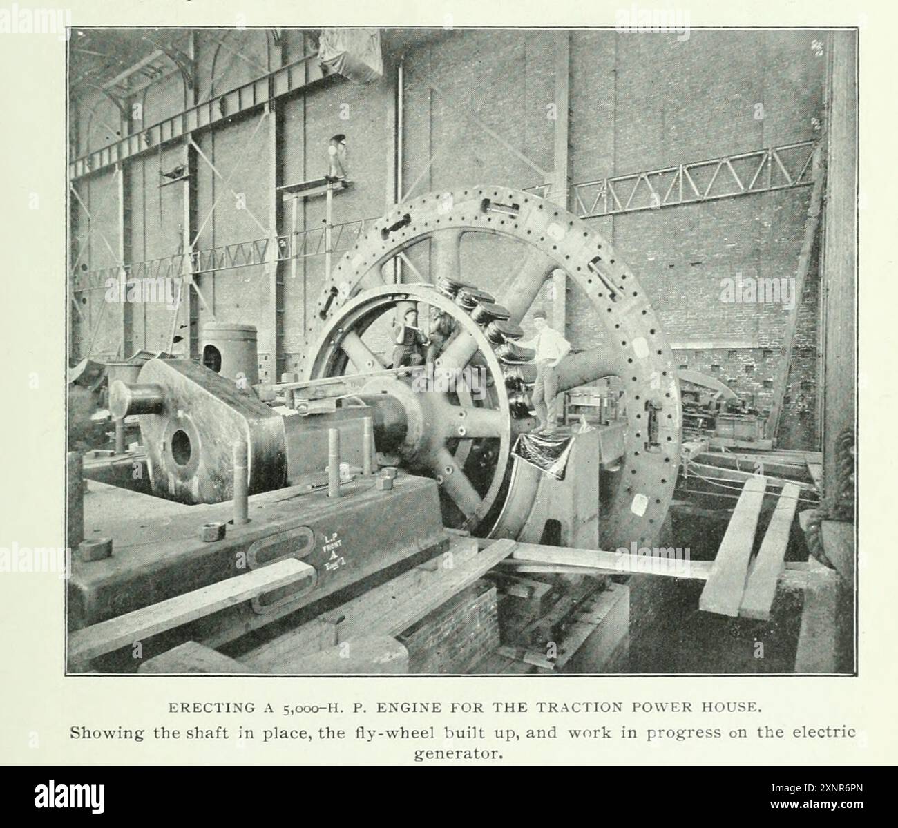ERECTING A 5,000-H. P. ENGINE FOR THE TRACTION POWER HOUSE. Showing the ...