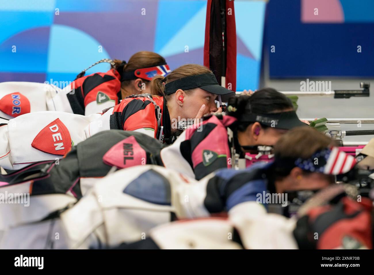 Denmark's Stephanie Laura Scurrah Grundsoee, second left, competes in ...