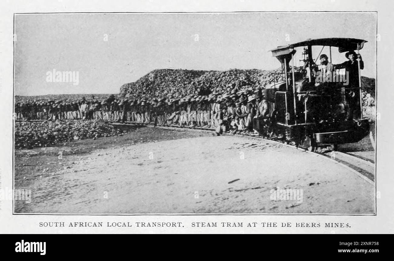 SOUTH AFRICAN LOCAL TRANSPORT. STEAM TRAM AT THE DE BEERS MINES. from ...