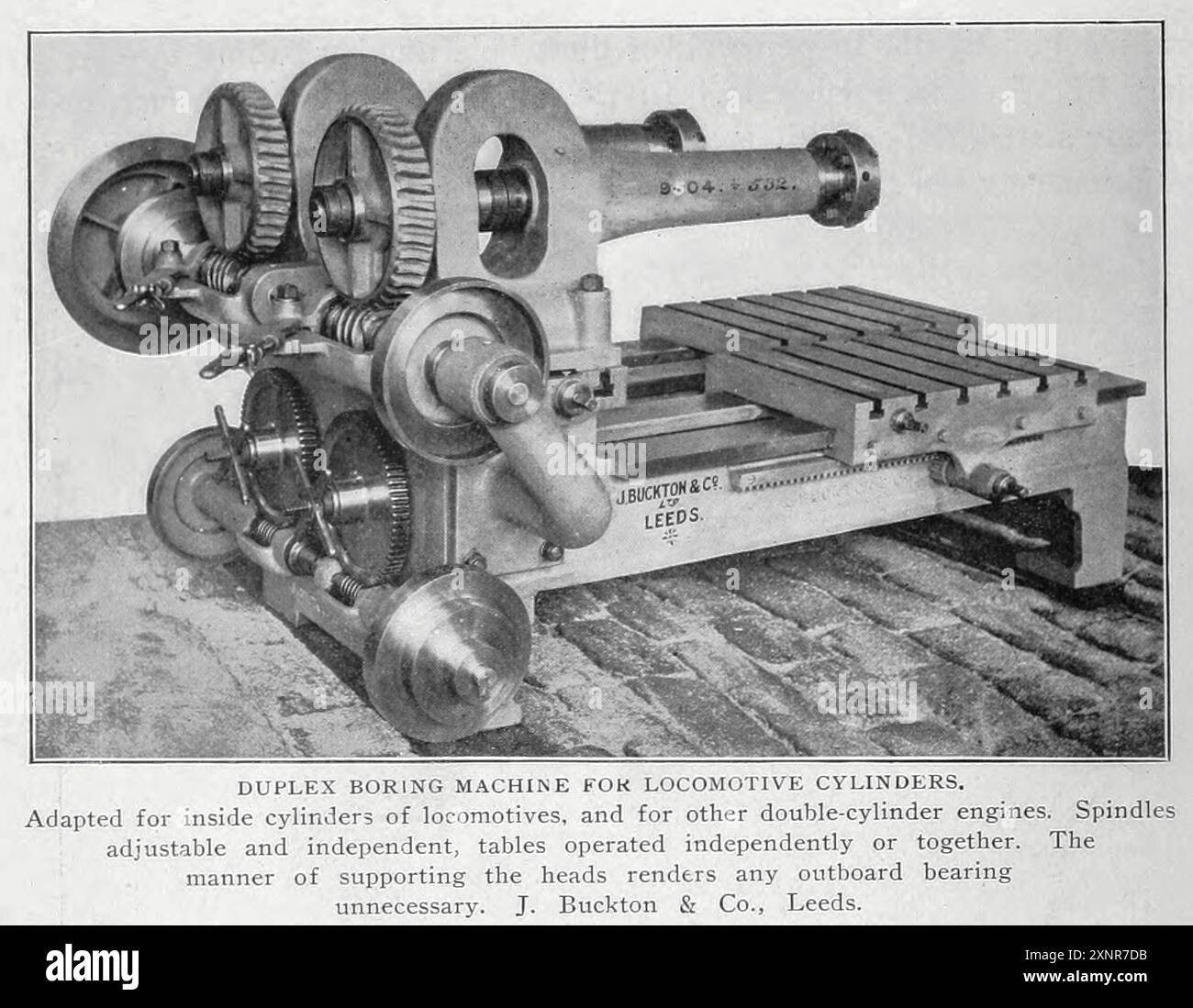 DUPLEX BORING MACHINE FOR LOCOMOTIVE CYLINDERS. from the Article THE ...