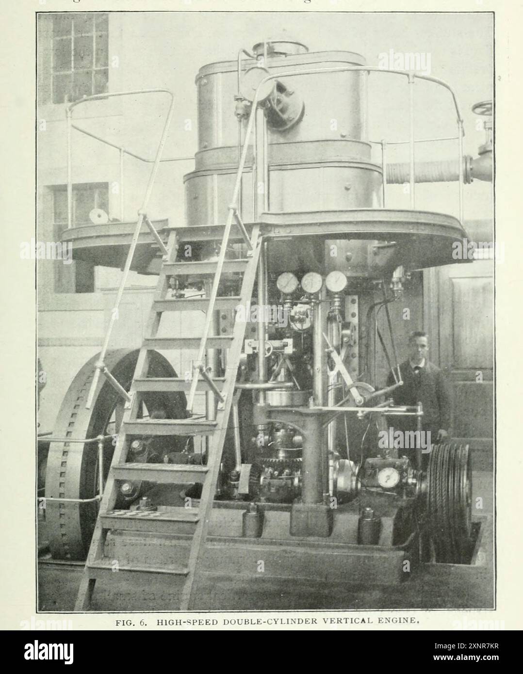 HIGH-SPEED DOUBLE-CYLINDER VERTICAL ENGINE. With rotating piston valve ...