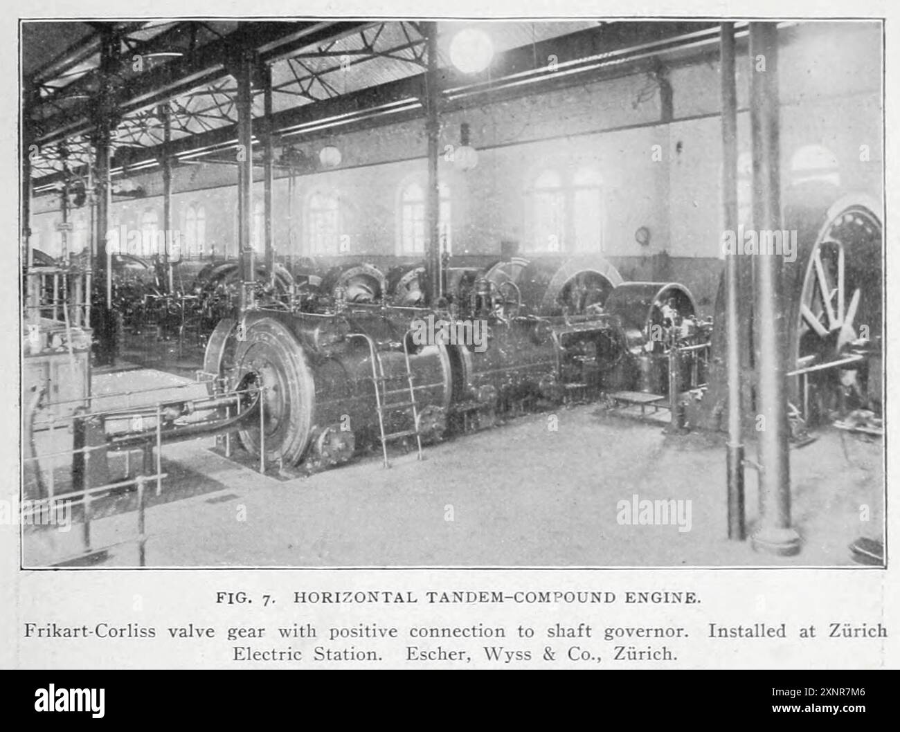 HORIZONTAL TANDEM-COMPOUND ENGINE. Frikart-Corliss valve gear with ...