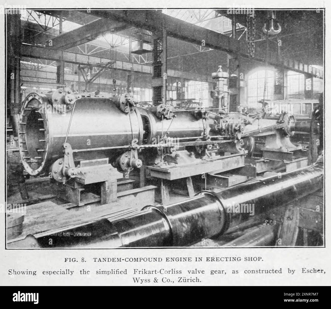 TANDEM-COMPOUND ENGINE IN ERECTING SHOP. Showing especially the ...
