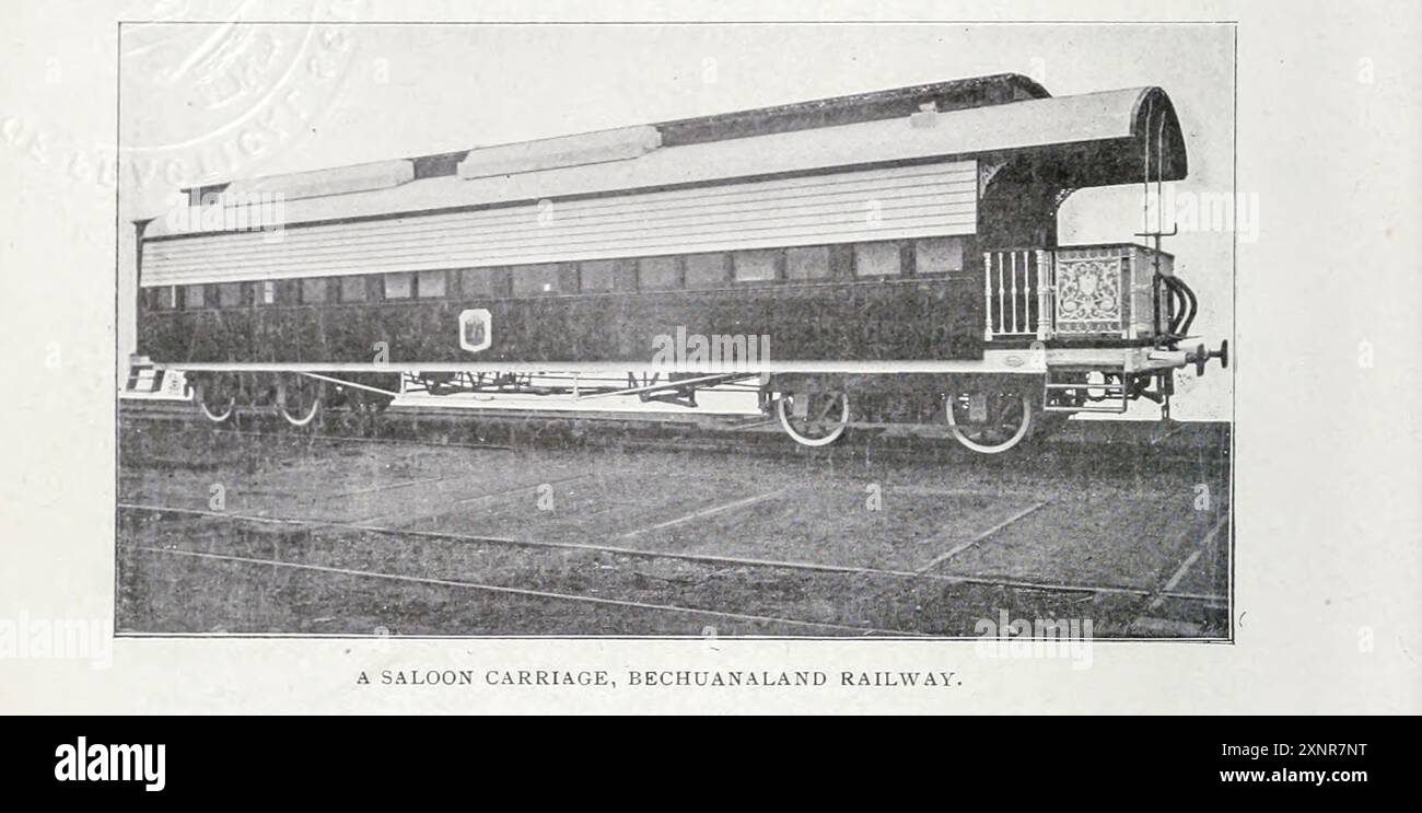 A SALOON CARRIAGE, BECHUANALAND RAILWAY. from the Article THE CAPE-TO ...