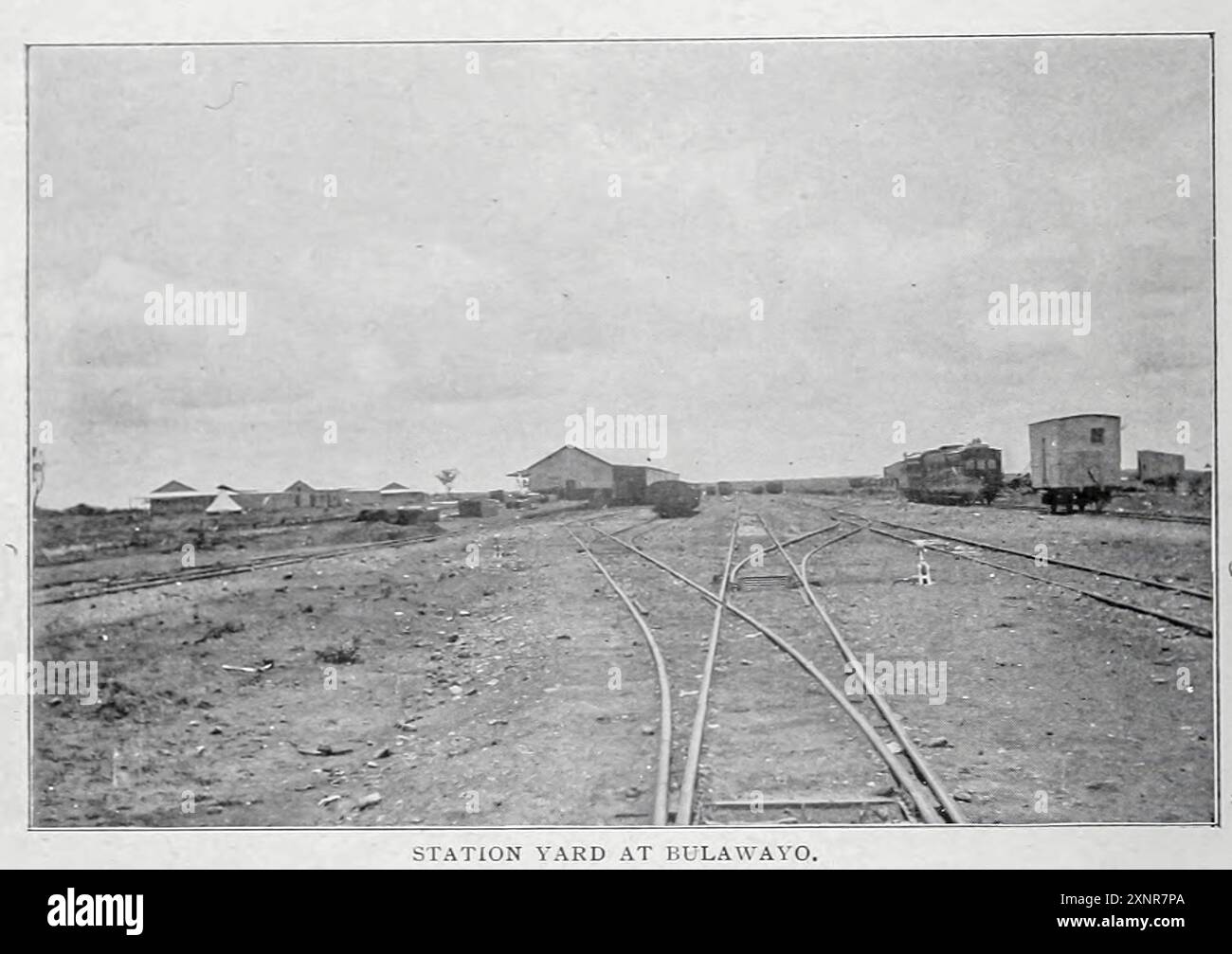 STATION YARD AT BULAWAYO. from the Article THE CAPE-TO-CAIRO RAILWAY ...