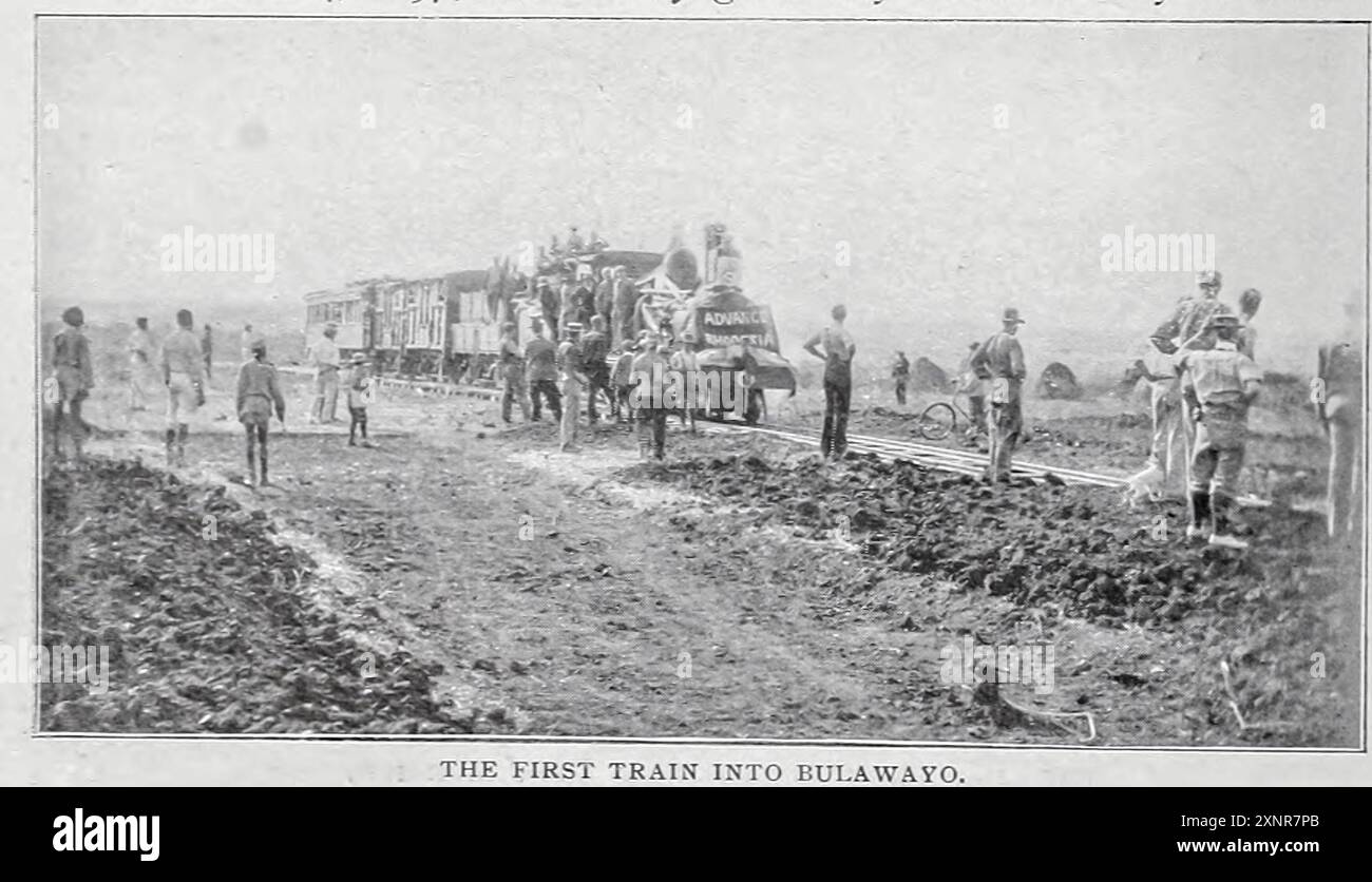 THE FIRST TRAIN INTO BULAWAYO. from the Article THE CAPE-TO-CAIRO ...