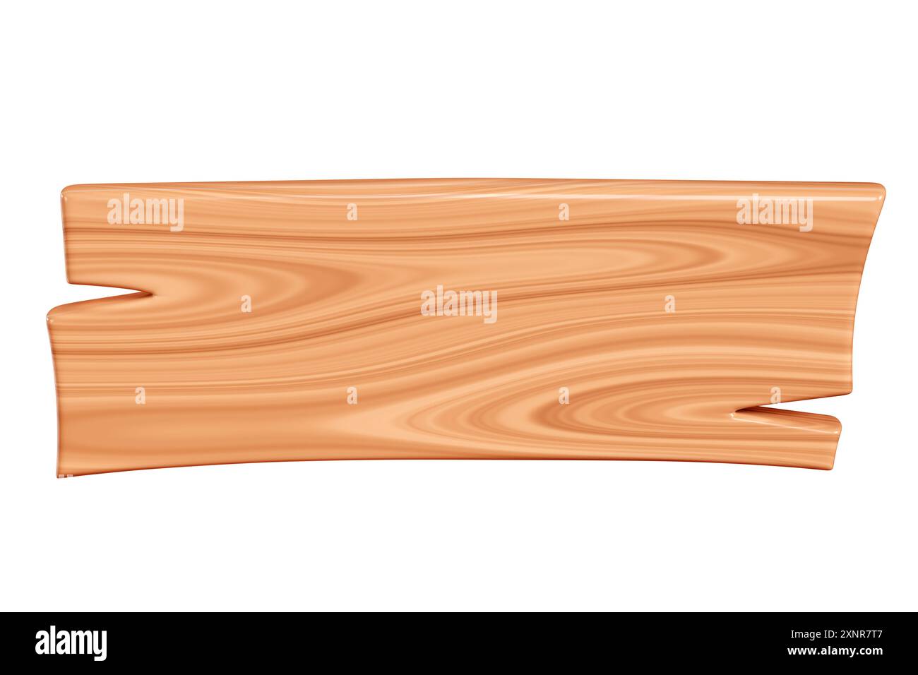 Wooden rectangular plaque with cracks for text box. Cartoon 3d render ...