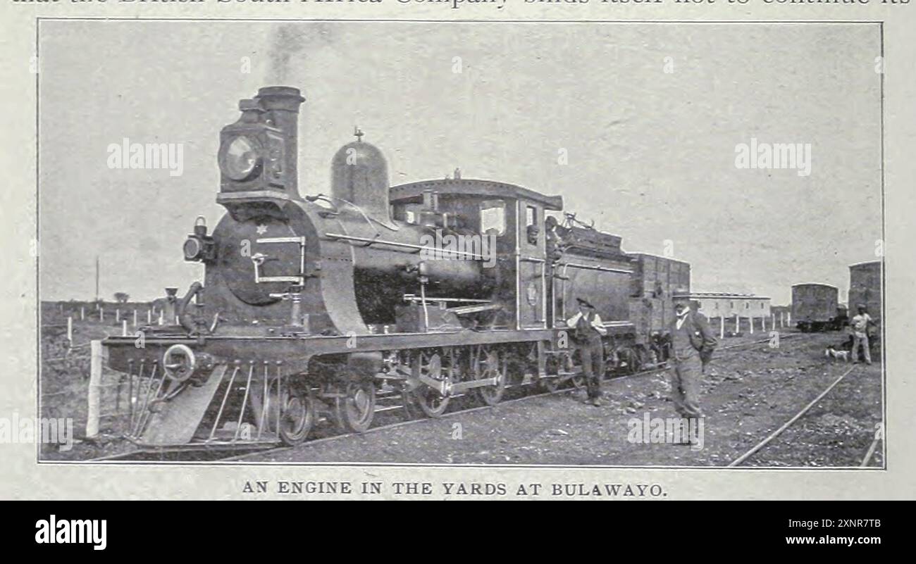 AN ENGINE IN THE YARD AT BULAWAYO. from the Article THE CAPE-TO-CAIRO ...