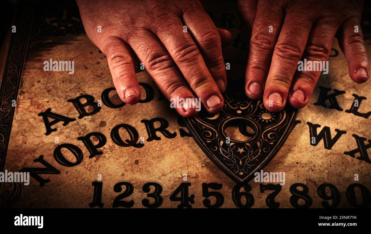Witchcraft Spiritual Game Scary Ouija Board Stock Photo - Alamy