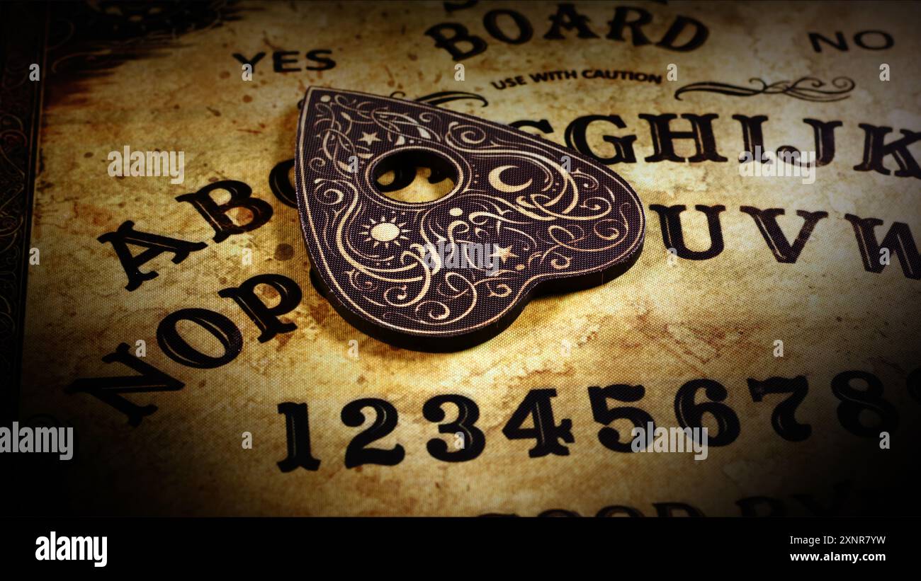 Witchcraft Spiritual Game Scary Ouija Board Stock Photo - Alamy
