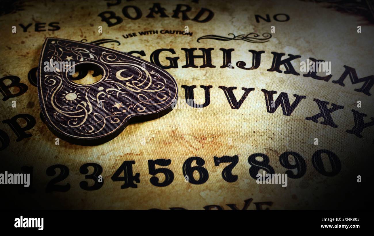 Witchcraft Spiritual Game Scary Ouija Board Stock Photo - Alamy