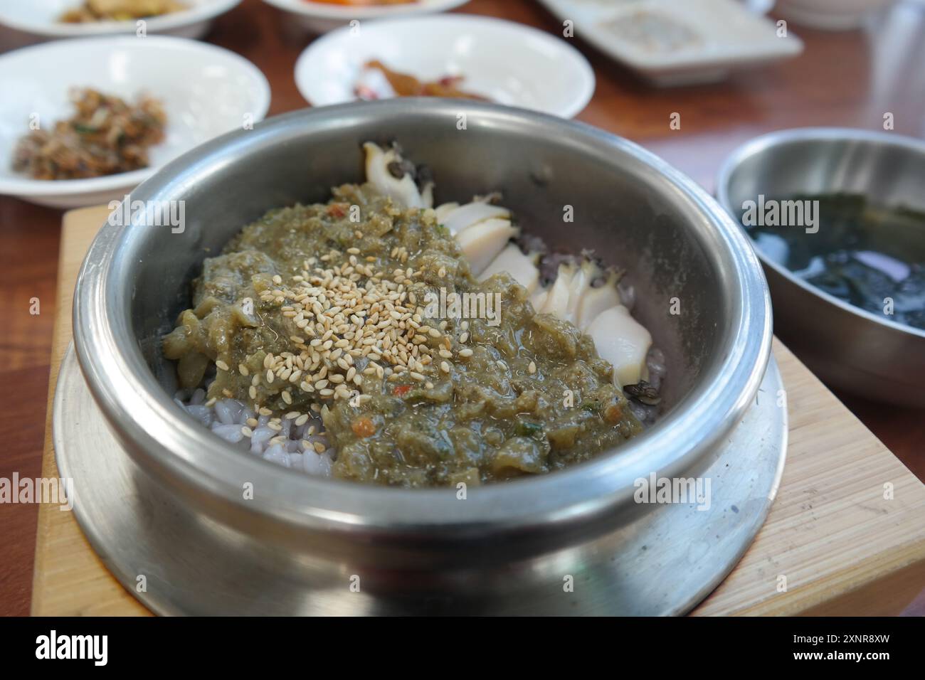 Abalone Intestine Rice Bowl, Korean Food Stock Photo - Alamy