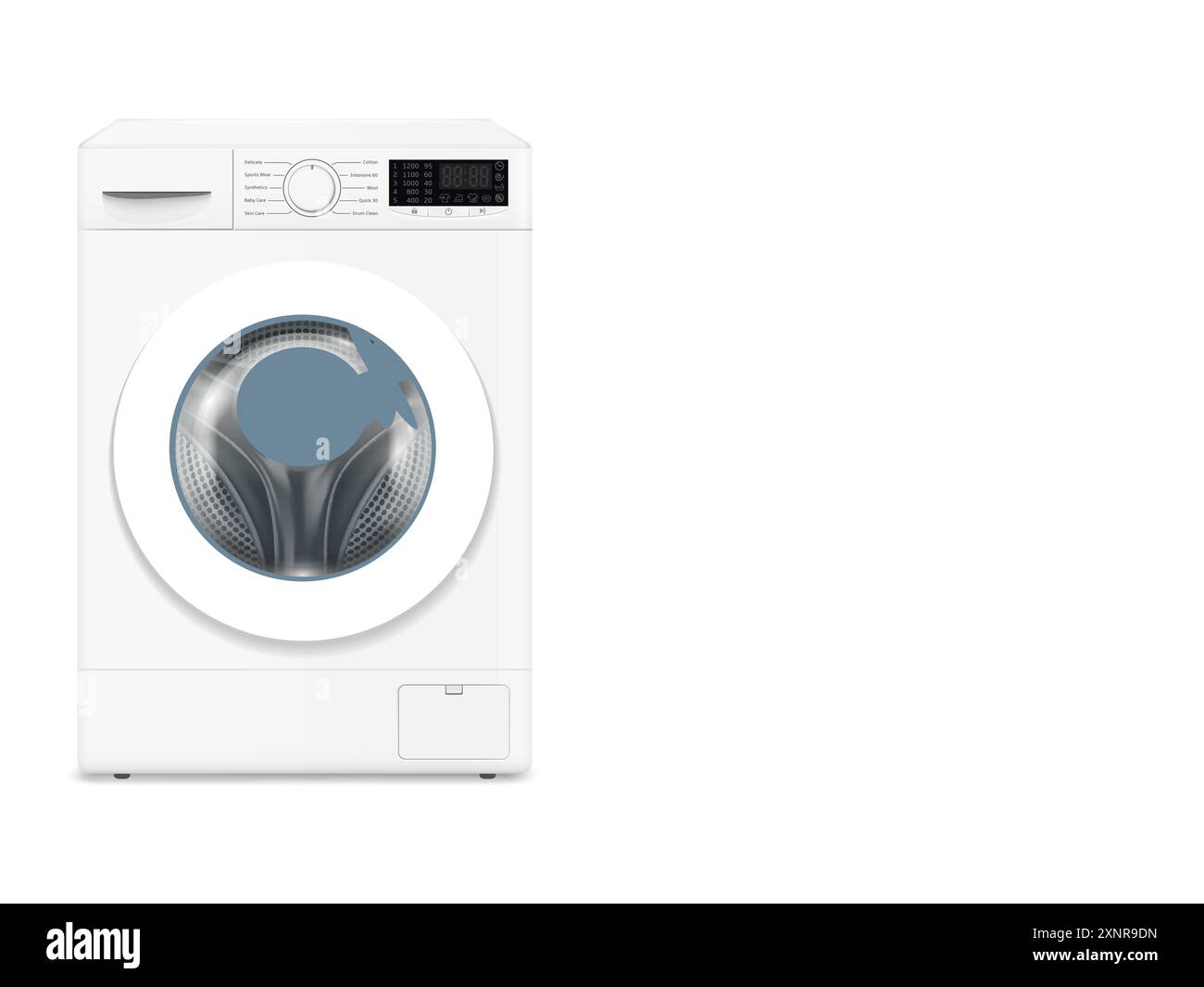 Realistic washing machine mockup isolated on white background. Vector ...