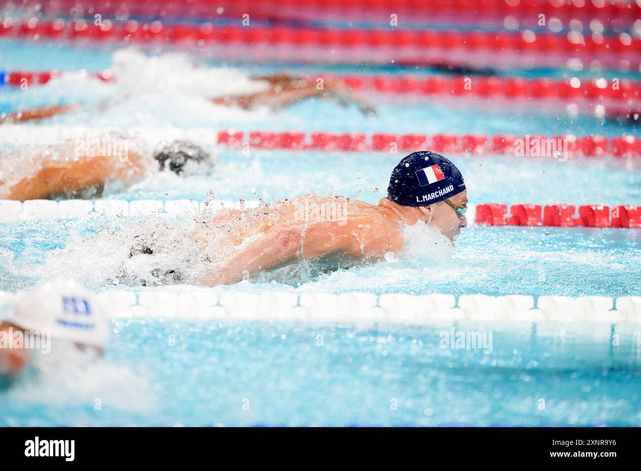 Nanterre, France. 02nd Aug, 2024. Leon Marchand of Team France competes ...