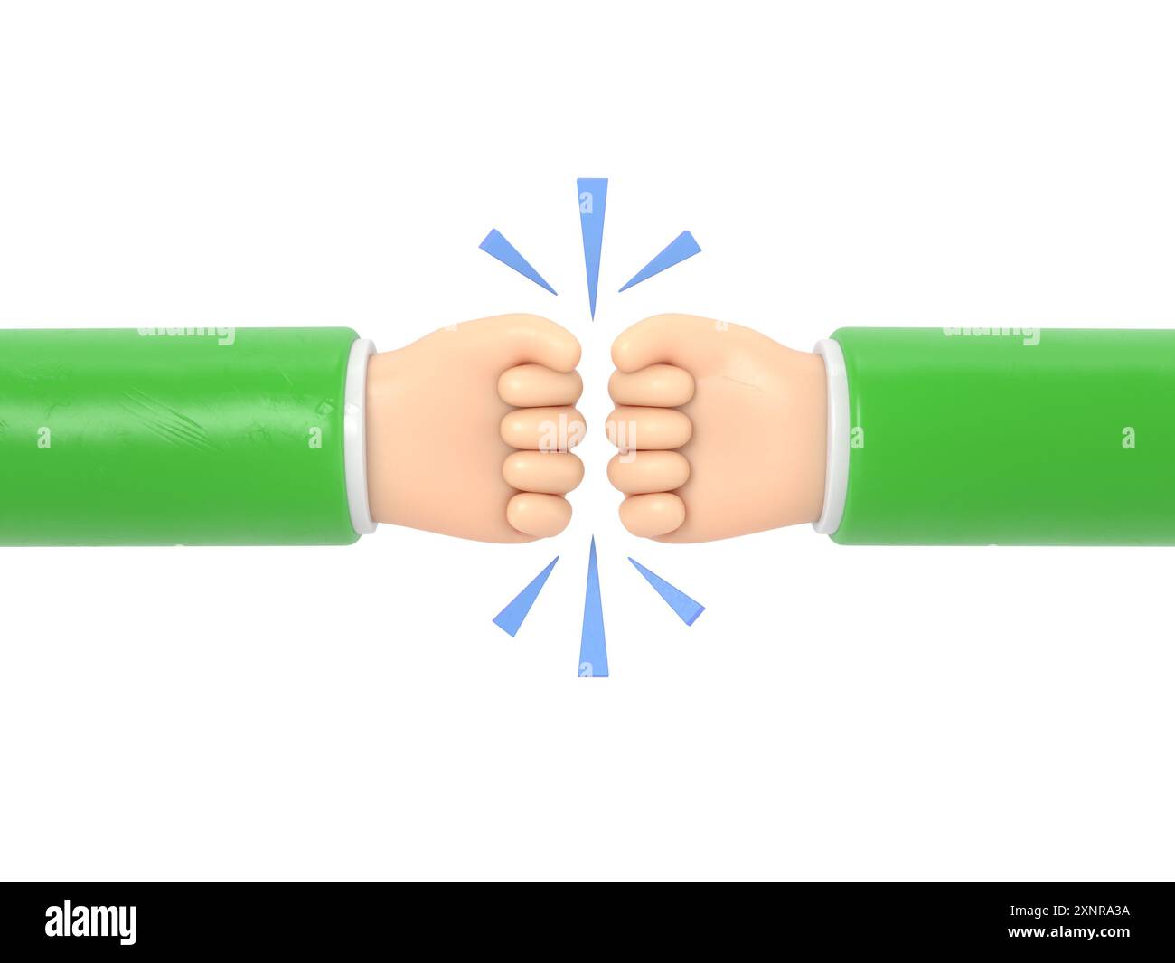 Cartoon Gesture Icon Mockup.Two fists clenched in a dispute ...