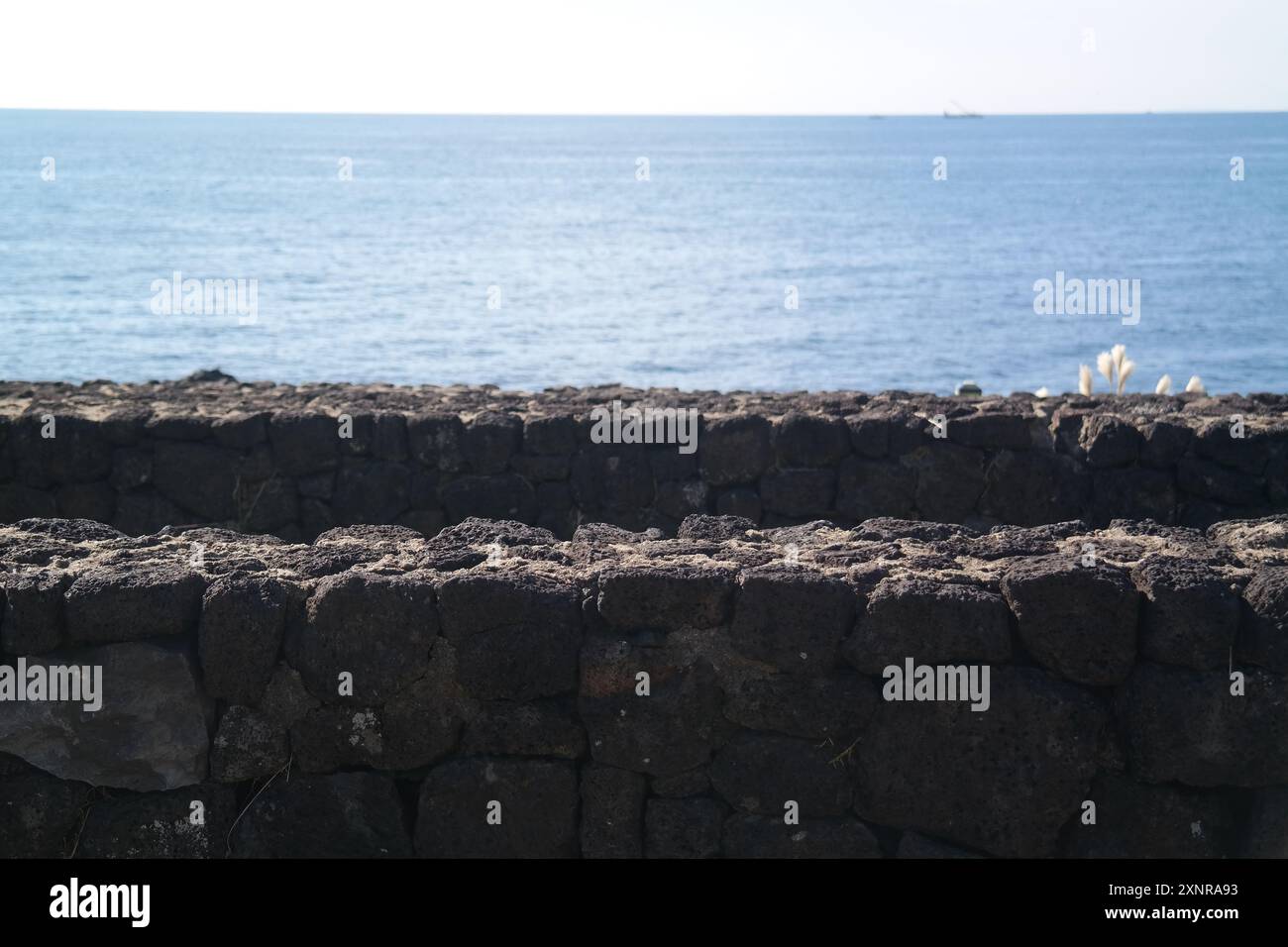 A wall made of basalt from Jeju Island, Korea Stock Photo - Alamy