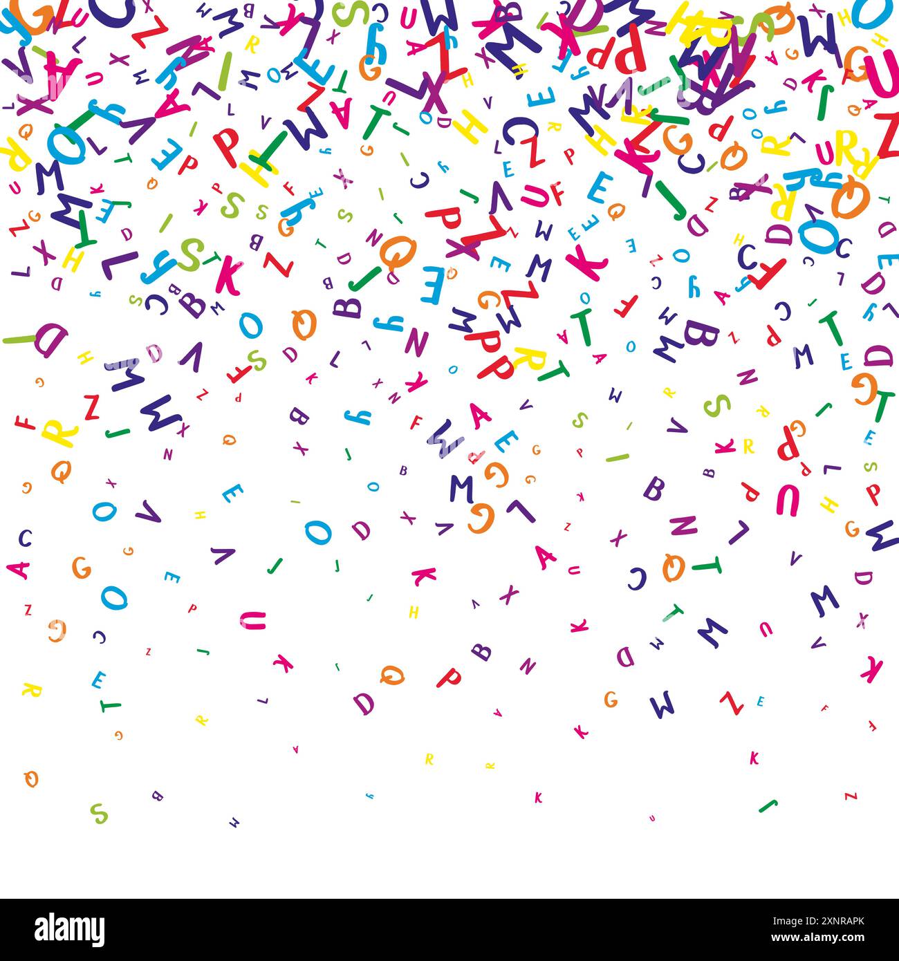 Concept of school background. Colorful childish falling letters of ...